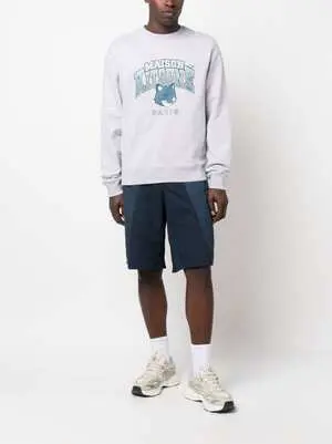 Maison Kitsuné Logo-print Cotton Sweatshirt - Grey