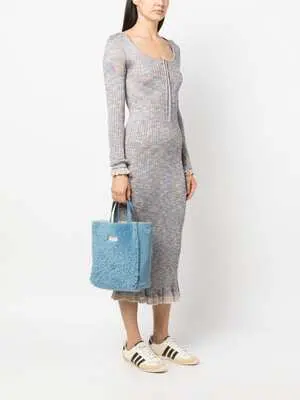 Marni Logo-patch Shearling Tote Bag