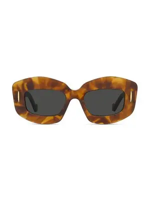 Loewe Chunky Anagram 49mm Rectangular Sunglasses Brown