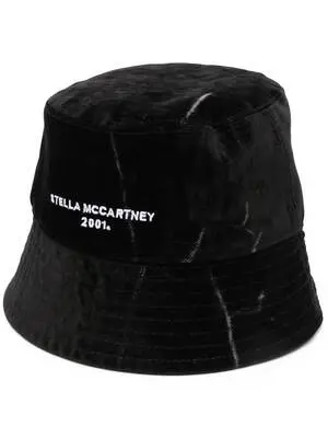Stella McCartney Embroidered Logo Bucket Hat - Black