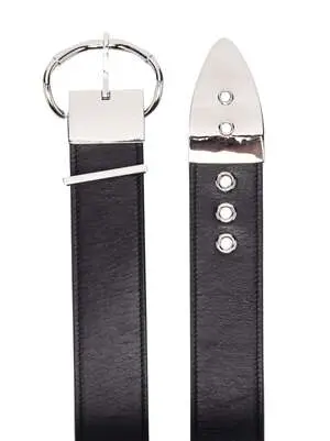 Rabanne Oversized-buckle Leather Belt