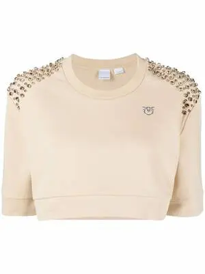 Pinko Embellished Cropped Sweatshirt