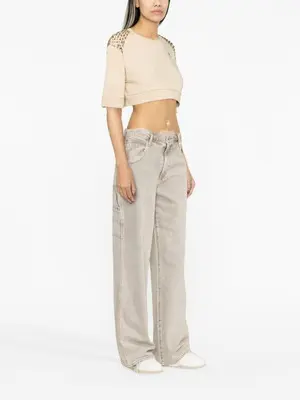 Pinko Embellished Cropped Sweatshirt