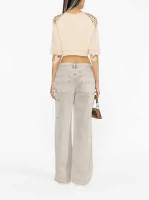 Pinko Embellished Cropped Sweatshirt