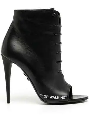 Off-White Open Toe Leather Boots
