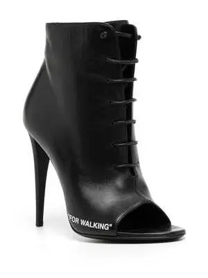 Off-White Open Toe Leather Boots