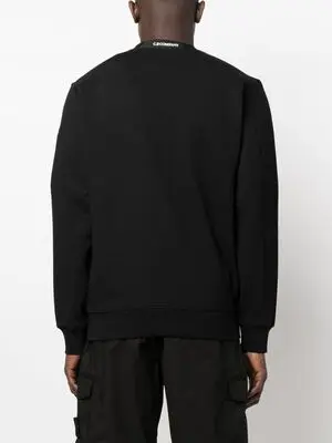C.P. COMPANY Logo Patch Cotton Sweatshirt - Black