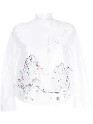 Shiatzy Chen Floral-print Jacket - White