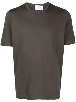 D4.0 Short-sleeved Fine-ribbed T-shirt - Brown