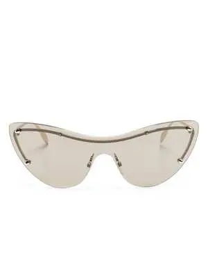Alexander McQueen Spike-studded Cat-eye Mask Sunglasses - Gold