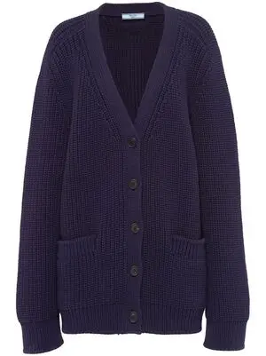Prada V-neck Cotton Cardigan