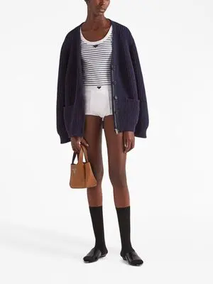 Prada V-neck Cotton Cardigan