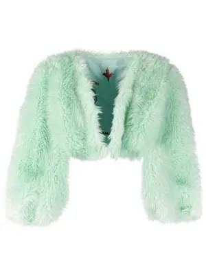 Dsquared2 Faux Fur Cropped Jacket - Green