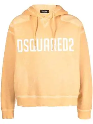 Dsquared2 Logo-print Drawstring Hoodie - Yellow