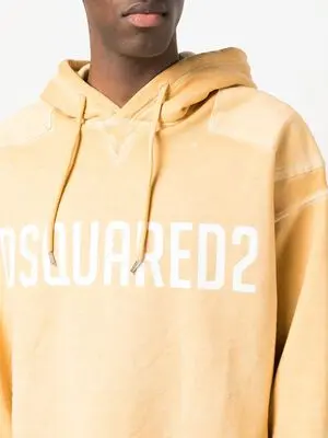 Dsquared2 Logo Print Distressed Hoodie