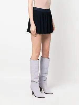 Dsquared2 Plissé Mini Skirt With Logo Waistband