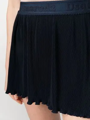 Dsquared2 Plissé Mini Skirt With Logo Waistband