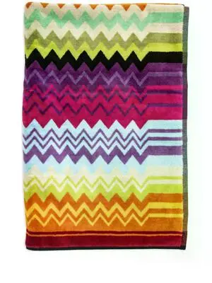 Missoni Zigzag-pattern Cotton Bath Mat - Purple