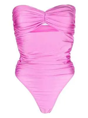 Amen Strapless Cut-out One-piece Swimsuit - Pink