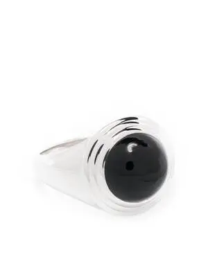 MISSOMA Sphere Ridge Onyx Ring - Silver