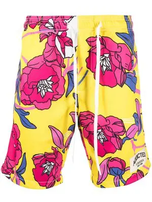 P.a.r.o.s.h Floral-print Knee-length Shorts - Yellow