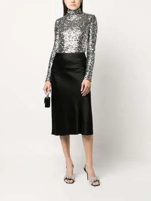 Patrizia Pepe Sequin-embellished High-neck T-shirt