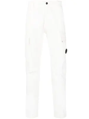 C.P. COMPANY Lens-detail Cotton Trousers - White