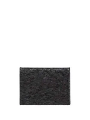 FERRAGAMO Gancini Leather Card Holder - Black