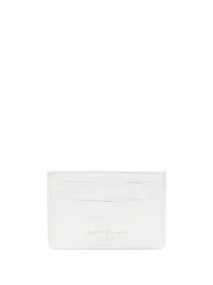 ASPINAL OF LONDON Lizard Skin-effect Leather Card Holder - White