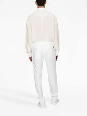 Dolce & Gabbana Pressed-crease Linen Trousers