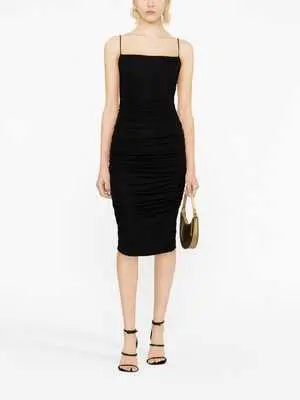 Pinko Spaghetti-strap Ruched Midi Dress