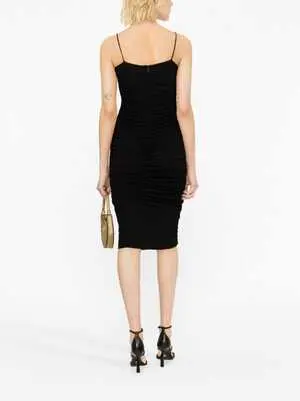 Pinko Spaghetti-strap Ruched Midi Dress