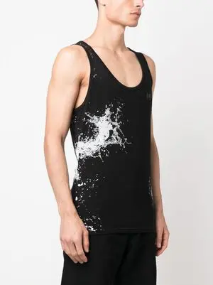 PLEIN SPORT Splash-print Cotton Tank Top