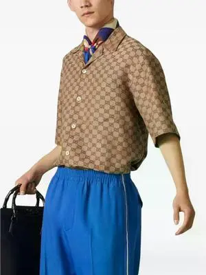 Gucci Gg Linen-blend Shirt - Neutrals