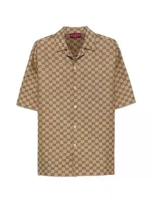 Gucci Gg Linen-blend Shirt - Neutrals