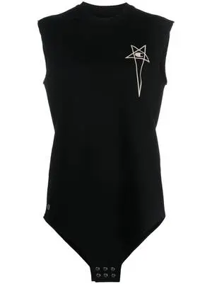 Rick Owens Logo-embroidered Tank Top - Black