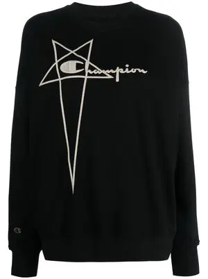 Rick Owens Logo-embroidered Sweatshirt - Black