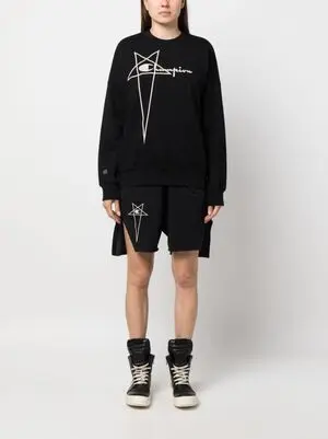 Rick Owens Logo-embroidered Sweatshirt - Black