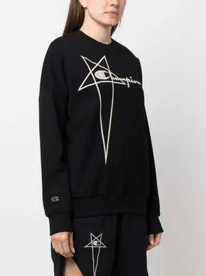 Rick Owens Logo-embroidered Sweatshirt - Black