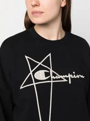 Rick Owens Logo-embroidered Sweatshirt - Black