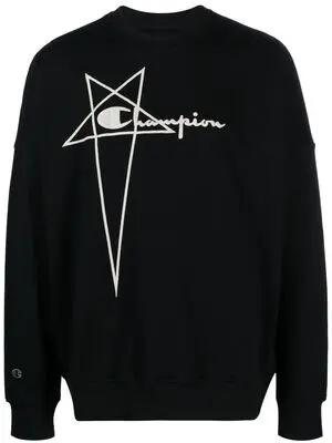 Rick Owens X Champion Logo-embroidered Sweatshirt - Black