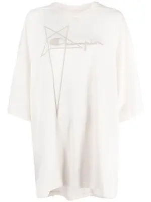 Rick Owens Logo-embossed T-shirt - Neutrals