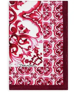 Dolce & Gabbana Majolica-print Terry-cloth Beach Towel - White