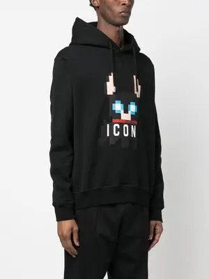 Dsquared2 Icon-print Hoodie - Black