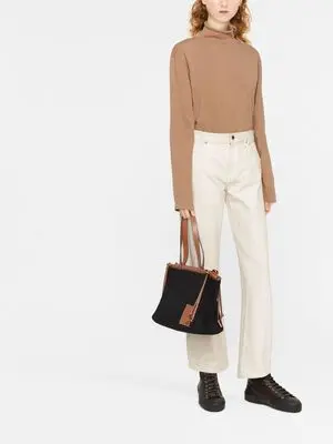 JIL SANDER Mock-neck Knitted Jumper - Neutrals