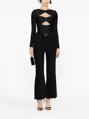 SELF-PORTRAIT Ruched Cut-out Top