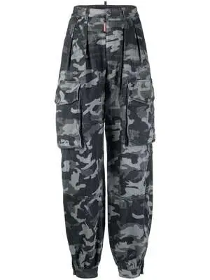 Dsquared2 Camouflage Cargo Trousers - Black