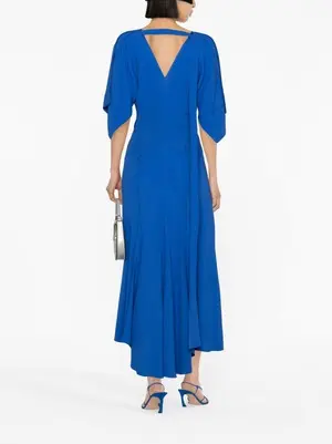Victoria Beckham Draped-sleeve Midi Dress