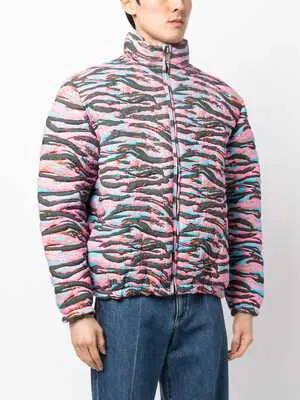 ERL Camouflage Jacquard Padded Jacket - Pink