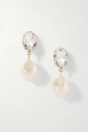 JENNIFER BEHR Tunis Gold-tone Faux Pearl And Crystal Earrings - Silver